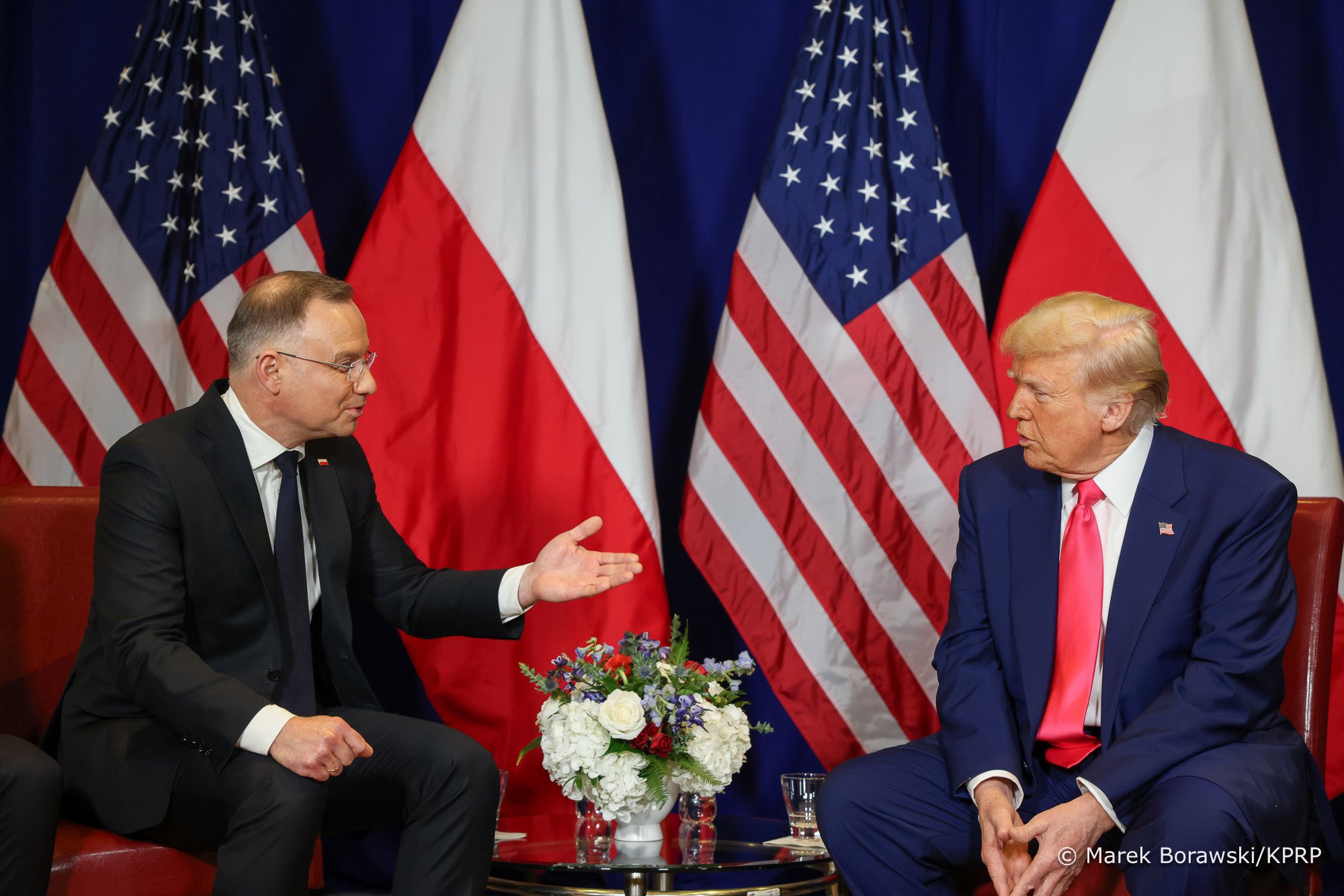 Prezydent Polski Andrzej Duda spotkał się z prezydentem Stanów ...